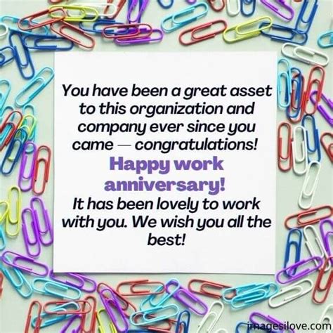 Happy Work Anniversary Images With Quotes Messages Wishes Work