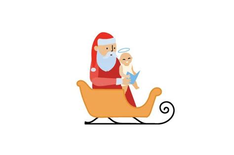 Babbo Natale Sulla Slitta Con Gesù Bambino SVG Cut file by Creative
