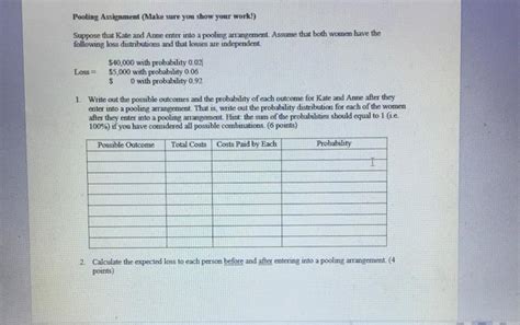 solved pooling assignment make sure you show your work