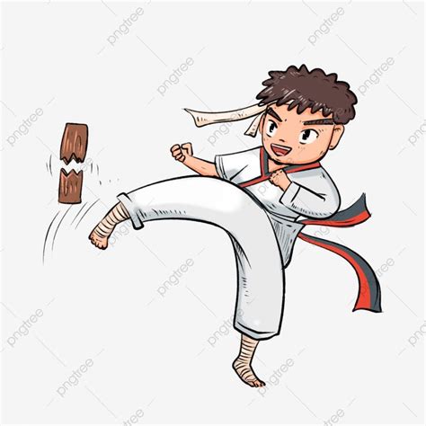 Taekwondo Caricatura Villano Vector De Material Taekwondo Caricatura