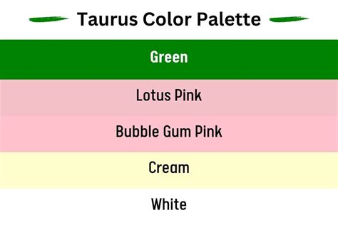 Taurus Color Palette And Meanings Colors To Avoid