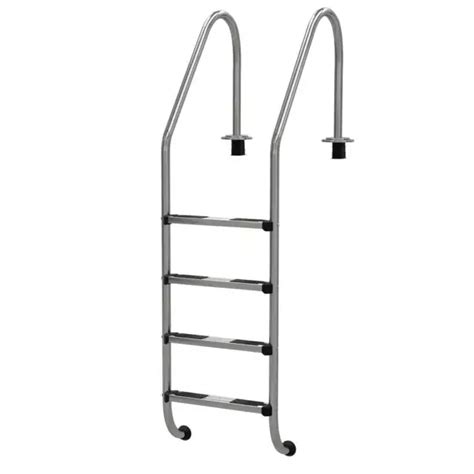 POOLLEITER TIEFBECKENLEITER V4A Edelstahl Deluxe 4 Stufen Weit