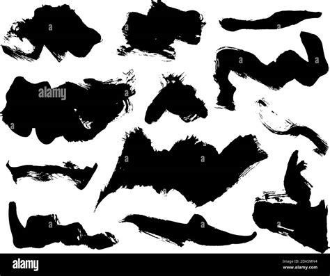 Vector Black Paint Hand Drawn Ink Brush Strokes Stock Vector Image