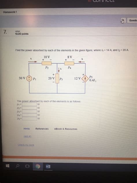 Solved Find The Power Absorbed By Each Of The Elements In Chegg