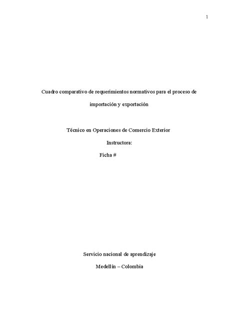 Cuadro Comparativo De Requerimientos Normativos 1 3 Requerimientos