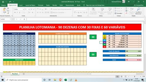 Planilha Lotomania Jogando 90 Dezenas E 30 Fixas Planilhas
