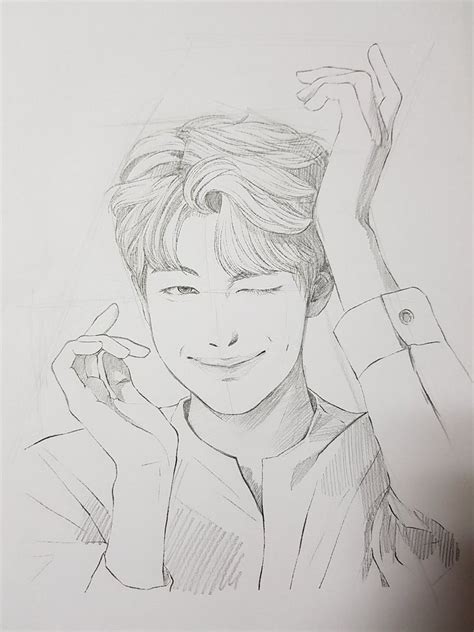 RM Kim Namjoon BTS Bts Drawings Kpop Drawings Sketches