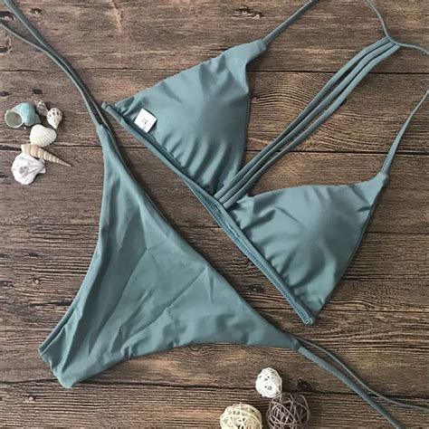 Solid Women Bikini Set 2019 Micro Swimwear Push Up Brazilian Padded