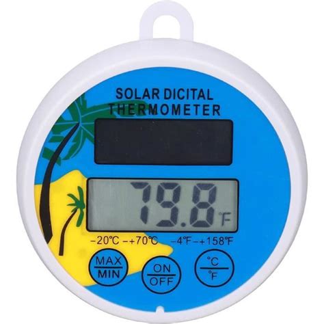 Thermomètre à Eau Flottant Petit Thermomètre Solaire Maximum Minimum