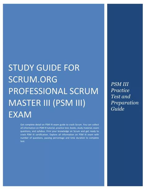 Ppt Study Guide For Scrum Org Professional Scrum Master Iii Psm Iii