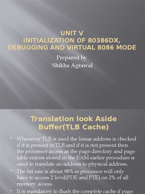 exploring the initialization debugging features and virtual 8086 mode of the intel 80386