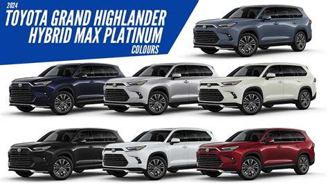 Toyota Grand Highlander Hybrid Max Platinum All Color Options
