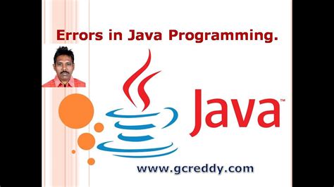 Errors In Java Programming G C Reddy Software Testing YouTube