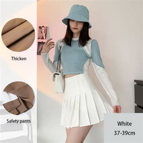 Jupe courte Mini jupes courtes plissées taille haute 20FA White
