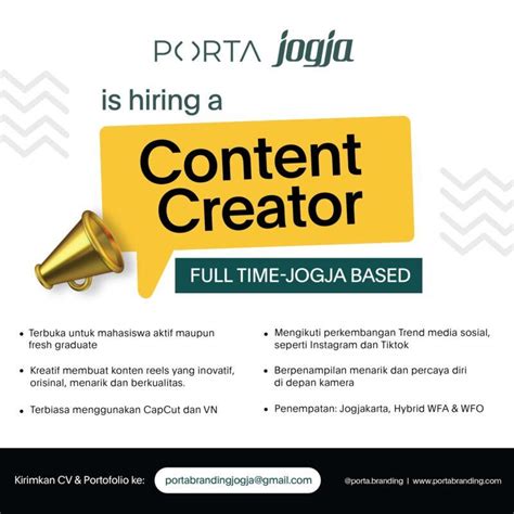 Lowongan Kerja Content Creator Di Porta Creative Agency LokerJogja ID