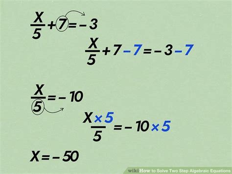Ways To Solve Two Step Algebraic Equations Wikihow
