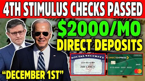 4th Stimulus Checks Passed 2000 MO Direct Deposits Confirmed For All