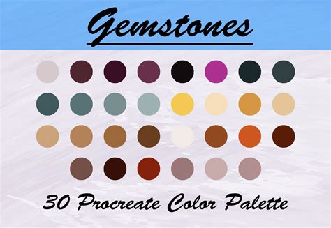 Gemstone Procreate Color Palette Illustration Par TiveCreate Creative