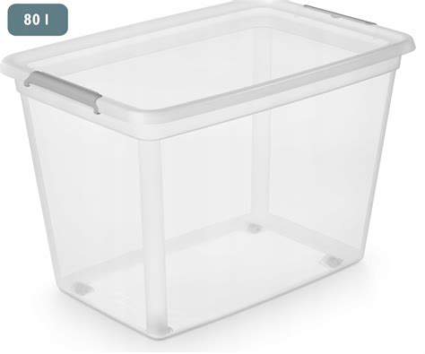 Pudełko Pojemnik plastikowy zamykany koła 80l 13790303023 Allegro pl
