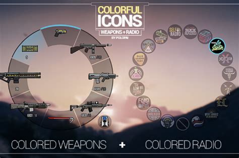 Colorful HUD Weapons Radio Map Blips GTA5 Mods
