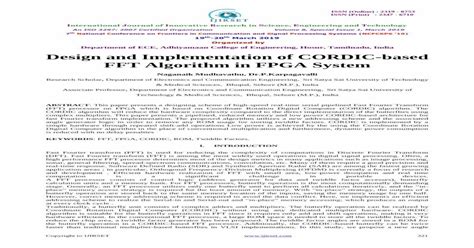 design and implementation of cordic based fft algorithm in [pdf document]