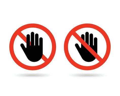 Forbidden Sign With Stop Hand Glyph Icon Signs Off Limits Vector Stop
