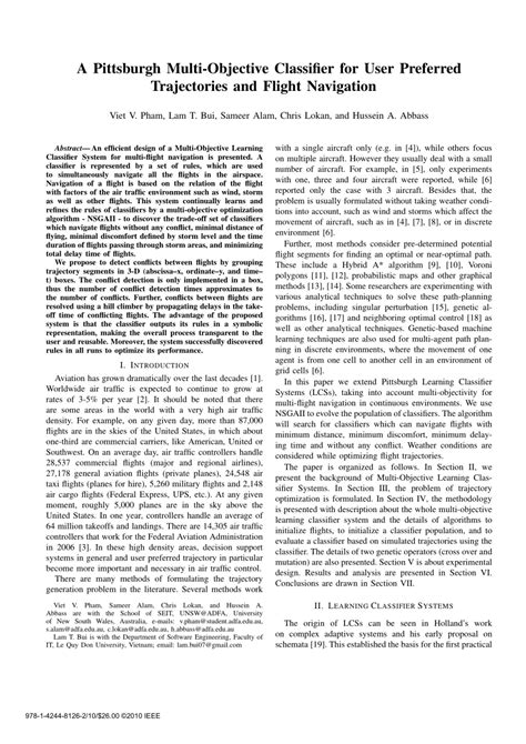 pdf a pittsburgh multi objective classifier for user preferred trajectories and flight navigation