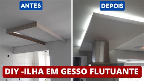 Como Fazer Uma Ilha Em Gesso Flutuante Passo A Passo Diy Sanca Ilha