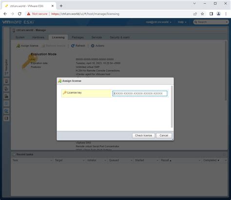 Vmware Esxi Initial Settings Assign License Key Server World