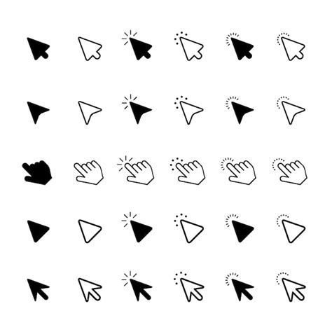 Premium Vector Flat Design Mouse Cursor Set