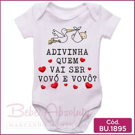 Body Beb Adivinha Quem Vai Ser Vov E Vov Cegonha Roupas De Beb
