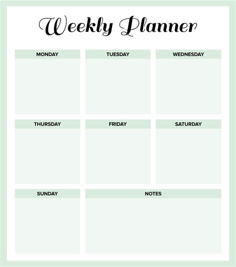 9 Best Images Of Weekly Planner Printable PDF Weekly Planner Template
