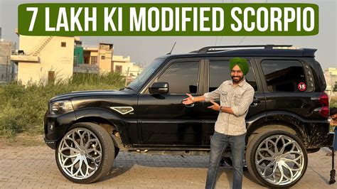 Modified Scorpio Zblack Inch Ke Alloys Lakh Ki Modification