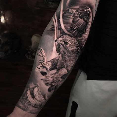 Flying Eagle Sleeve Tattoo