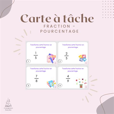 Carte à tâche conversion fraction à pourcentage