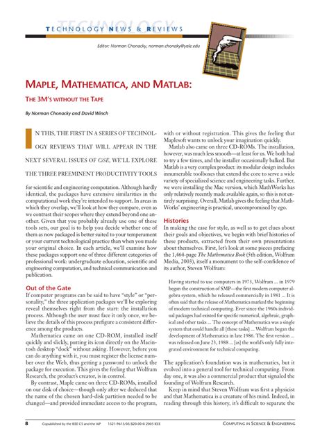 pdf maple mathematica and matlab the 3m s without the tape