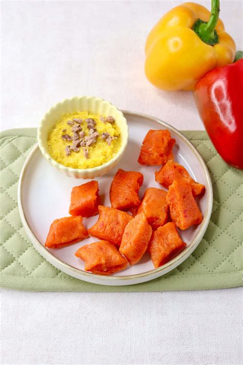 Gnocchis de poivrons et crème de maïs au boeuf Cuisinez pour bébé