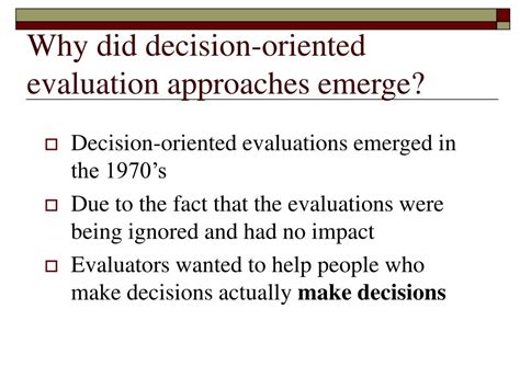 ppt decision oriented evaluation approaches powerpoint presentation free download id 6645809