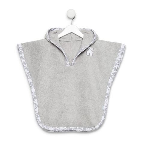 Poncho Con Capucha Mossaic Gris Tous
