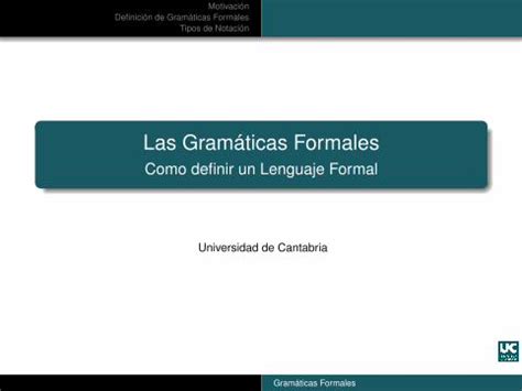 PDF Como deﬁnir un Lenguaje Formal ocw unican es Deﬁnición de