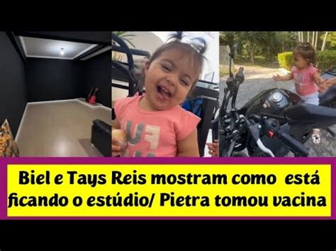 Biel e Tays Reis mostram como está ficando o estúdio Pietra tomou