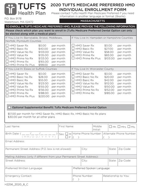 Fillable Online Please Contact Tufts Health Plan Medicare Preferred If