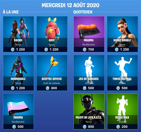 Boutique Fortnite 12 août 2020 Breakflip