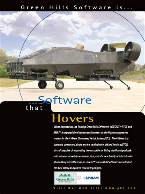 urban aeronautics using integrity rtos and multi ide on airmule uas