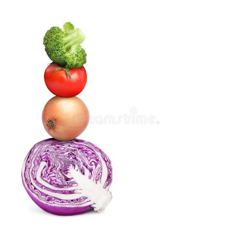 Stack Of Different Fresh Vegetables On White Background Stock Image