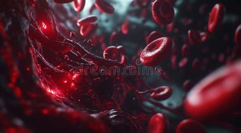 Microscopic View Of Human Blood Vessels Artery And Vein In Detail