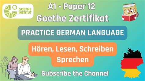 A Paper Goethe Zertifikat Deutsch H Ren Lesen Schreiben