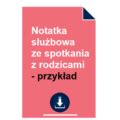 Notatka S U Bowa Ze Spotkania Z Rodzicami Przyk Ad
