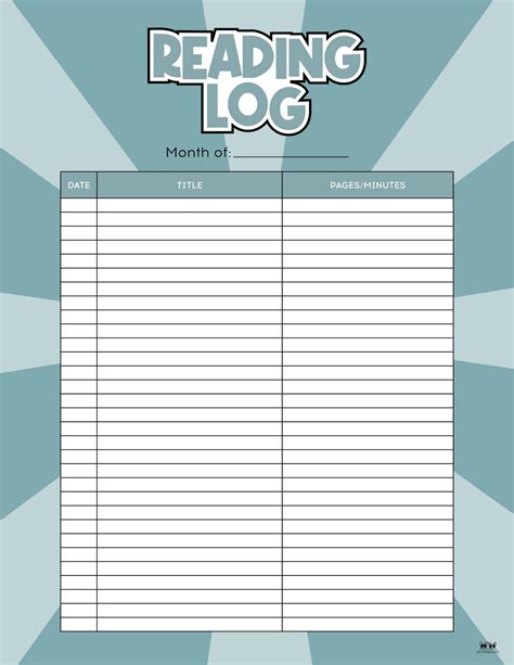 reading logs 21 free printables printabulls