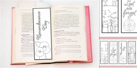 Remembrance Day Colouring Bookmarks Twinkl Party Twinkl